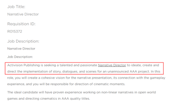 《COD》厂商IW新项目曝光：3A级开放世界RPG游戏